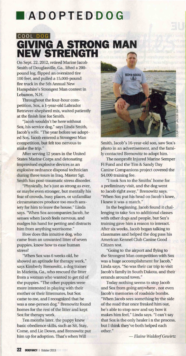 Dog Fancy Magazine Article- October 2013 - Paws for Life USA